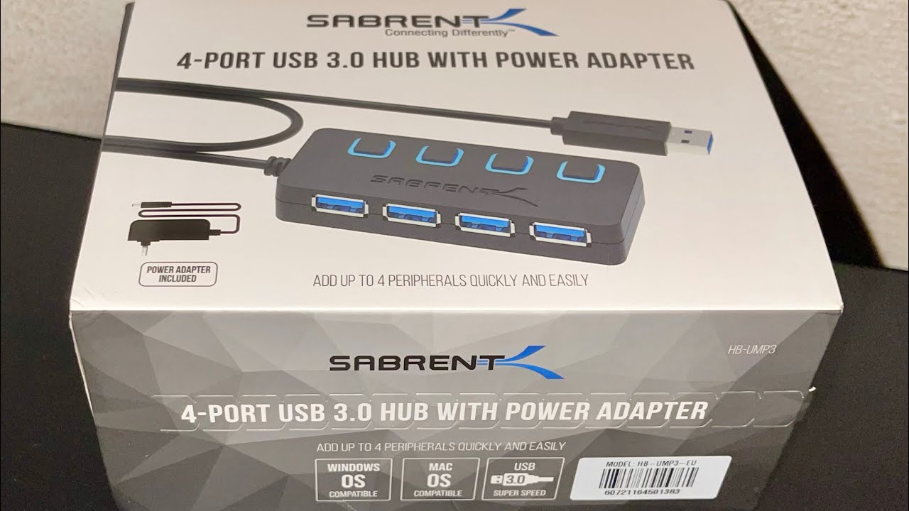Sabrent 4-Port USB 3.0 Hub Unboxing: Powering Up Your Setup - YouTube