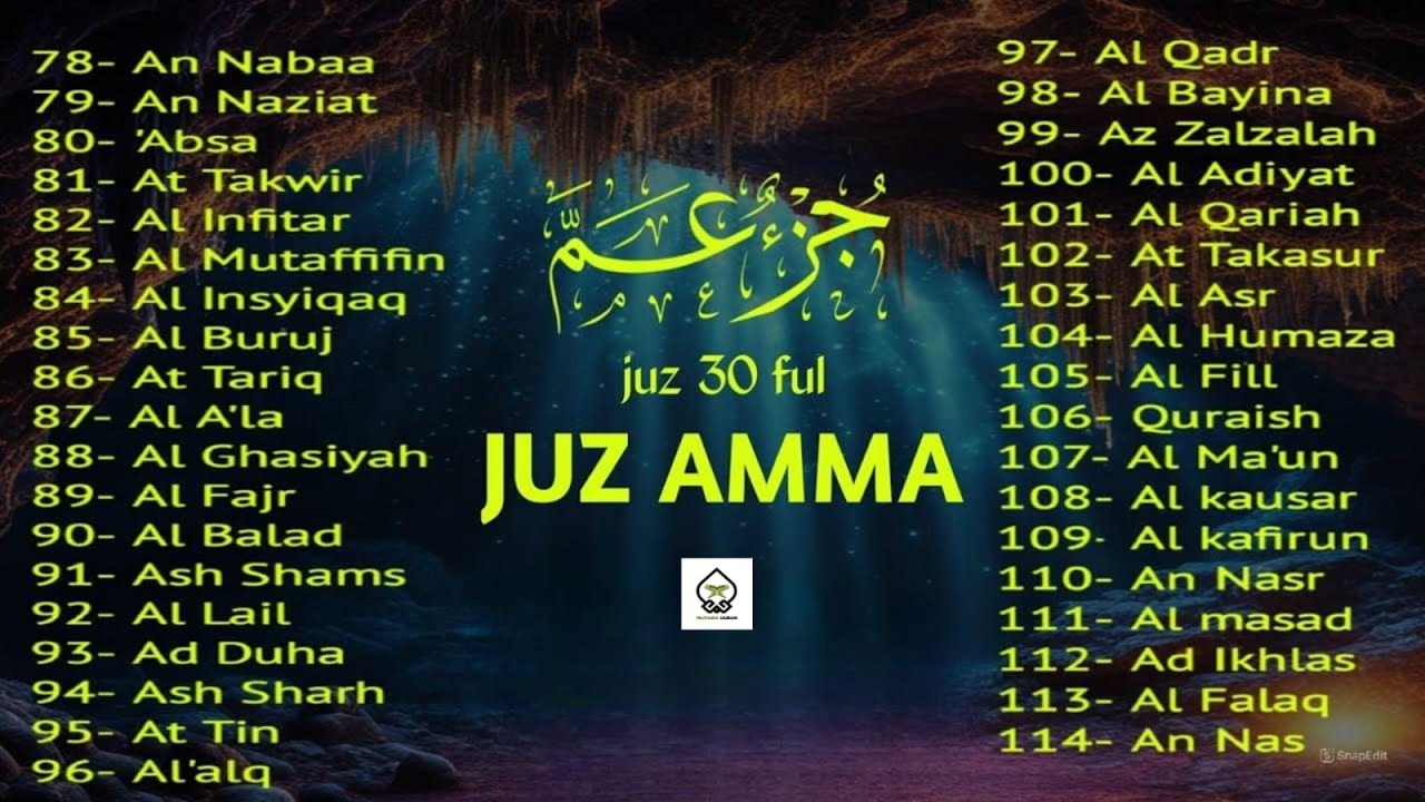 Juz 30 (Juz Amma) جزء عم | Relaxing heart touching soft voice | Best ...