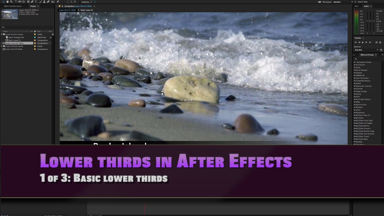 Creating a simple lower third Lower thirds in After effects 1 of 3 ...