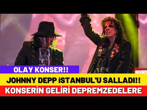Johnny Depp İstanbul konseri olay oldu! Hollywood Vampires grubu sahnede büyüledi!