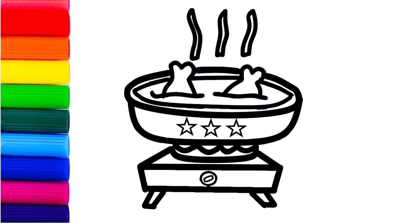 how to draw chicken fry | Drawing Chicken Fry | Cooking Chicken Fry ...