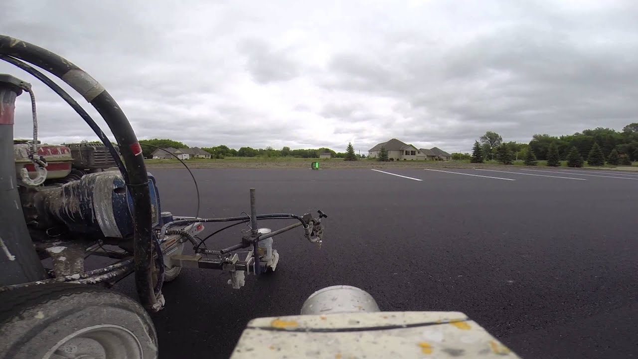 Striping during the day using the GL1000 Laser - YouTube