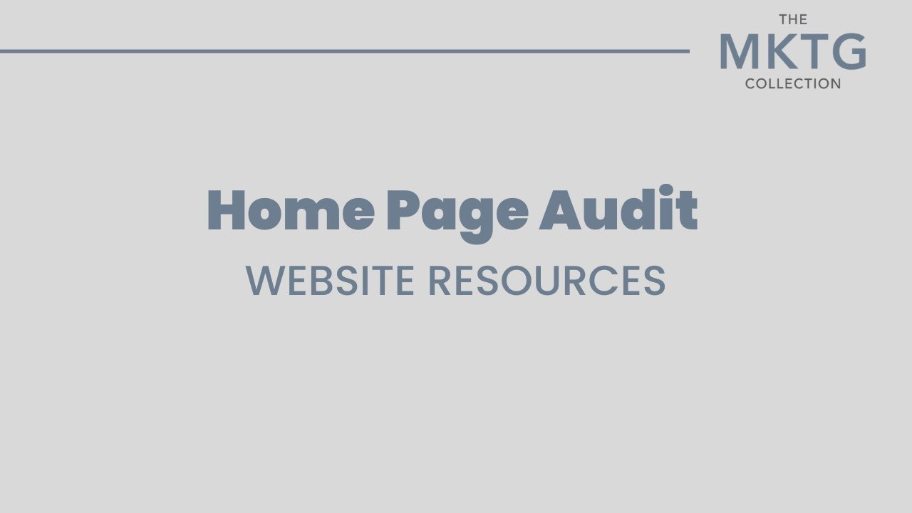 Home Page Audit - YouTube
