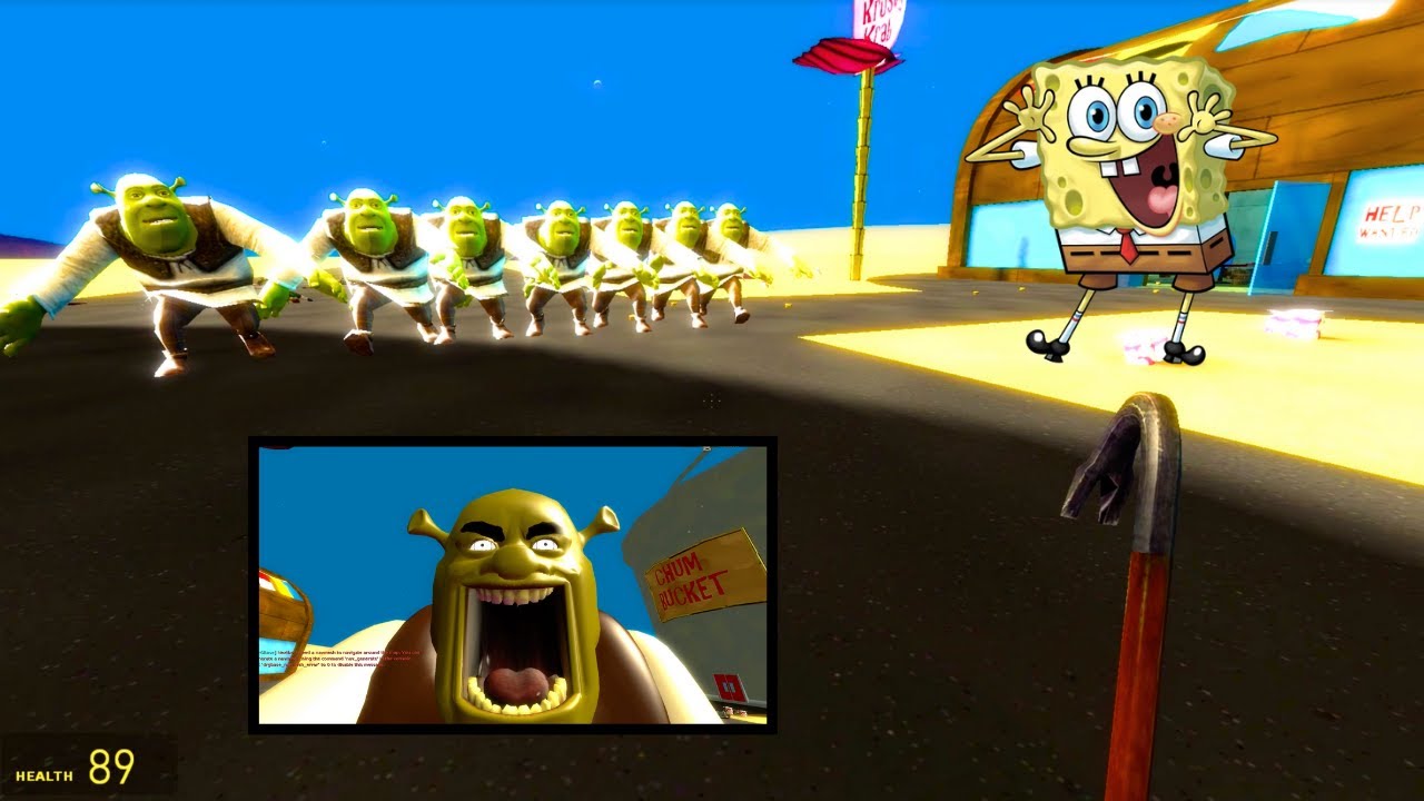 GMOD, BIKINI BOTTOM MAP: SHREK HORDE x M1 ARMY - YouTube