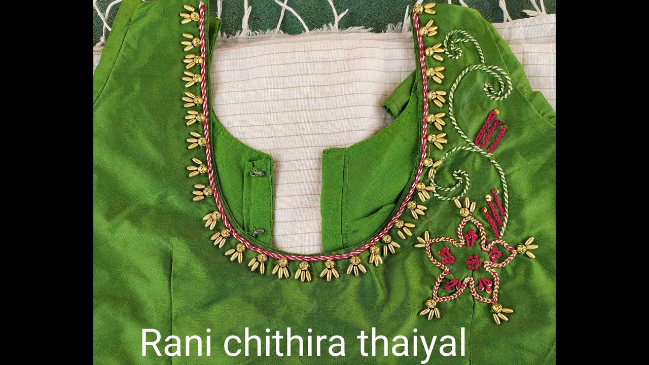 Hand Embroidery blouse design/designer blouse/Whipped chain stitch ...