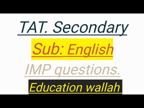 TAT , English method (IMP questions from previous exams) - YouTube