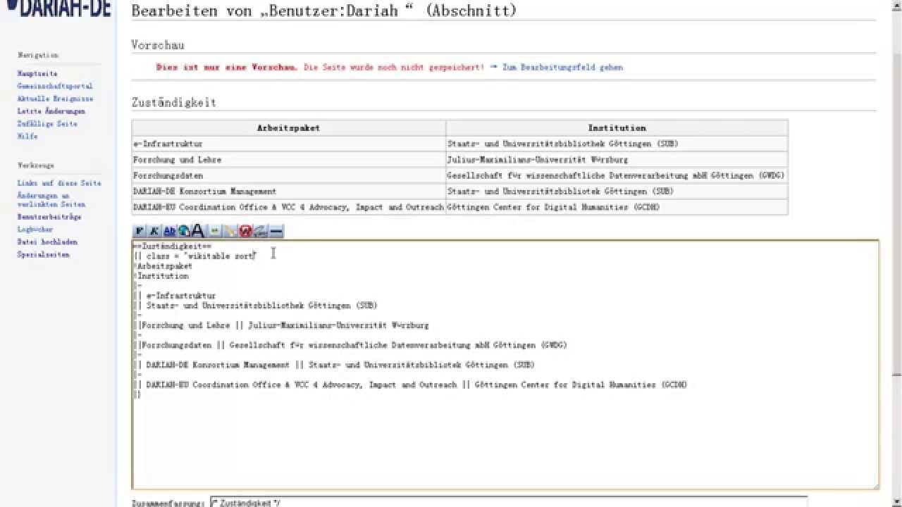 Wiki-Tutorial Teil 5: Tabellen - YouTube