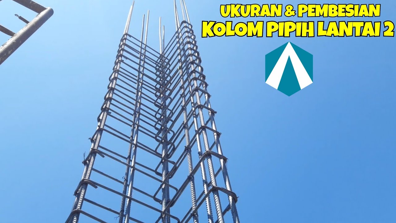 Proses pembuatan Kolom pipih lantai 2 rumah tinggal 2 lantai - YouTube