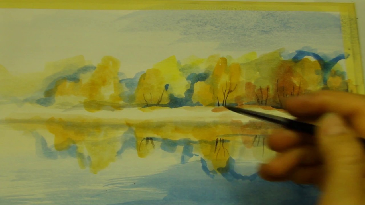 tutorial AUTUNNO - come dipingere ad acquerello - YouTube