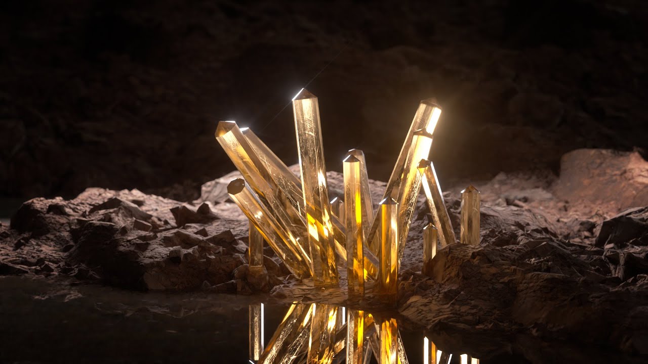 CRYSTAL SCENE OCTANE RENDER TUTORIAL Crafting Mesmerizing Crystal ...