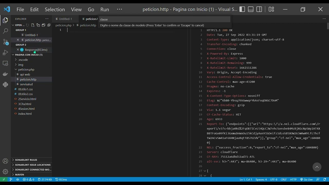 Untitled 1 Pagina con Inicio 1 Visual Studio Code 2022 09 26 22 35 59 - YouTube