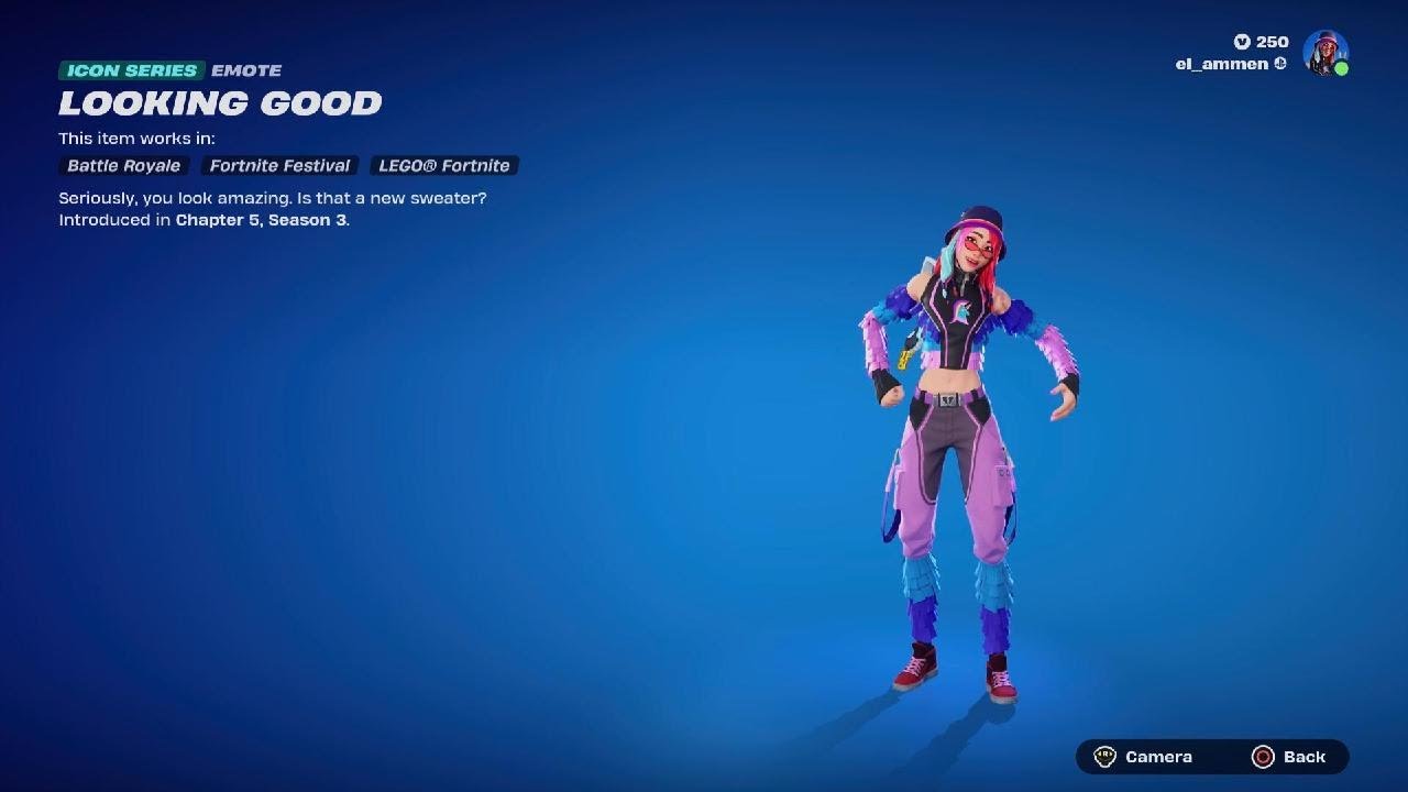 Fortnite Emote LOOKING GOOD - YouTube