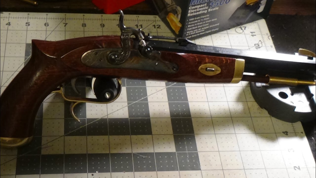 Traditions Trapper 50 cal black power pistol - YouTube