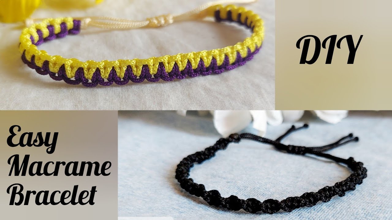 How to make macrame bracelet | Easy Macrame Bracelet | DIY macrame ...