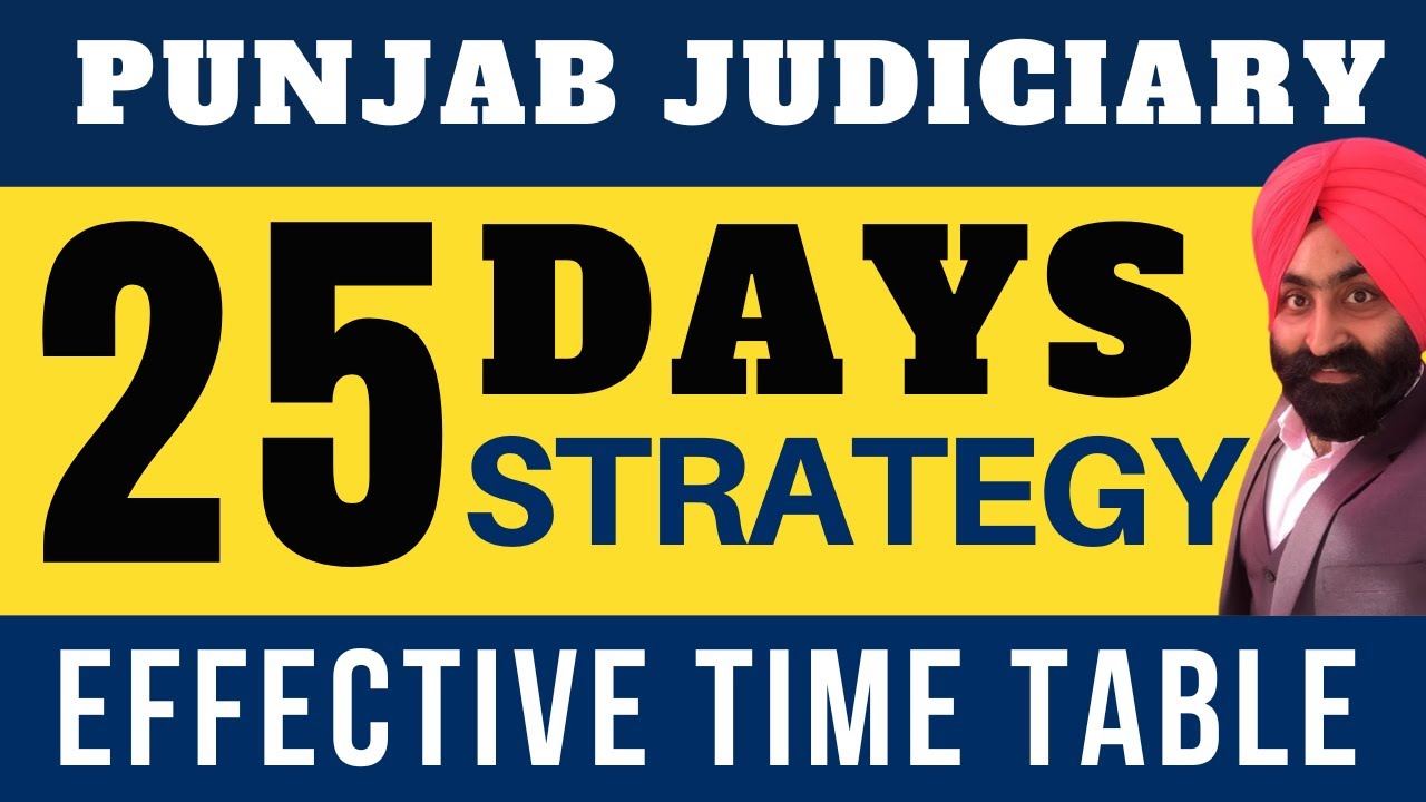 Time table for Punjab Judiciary Exam 2023 | How to be more productive for Judicial Services ...