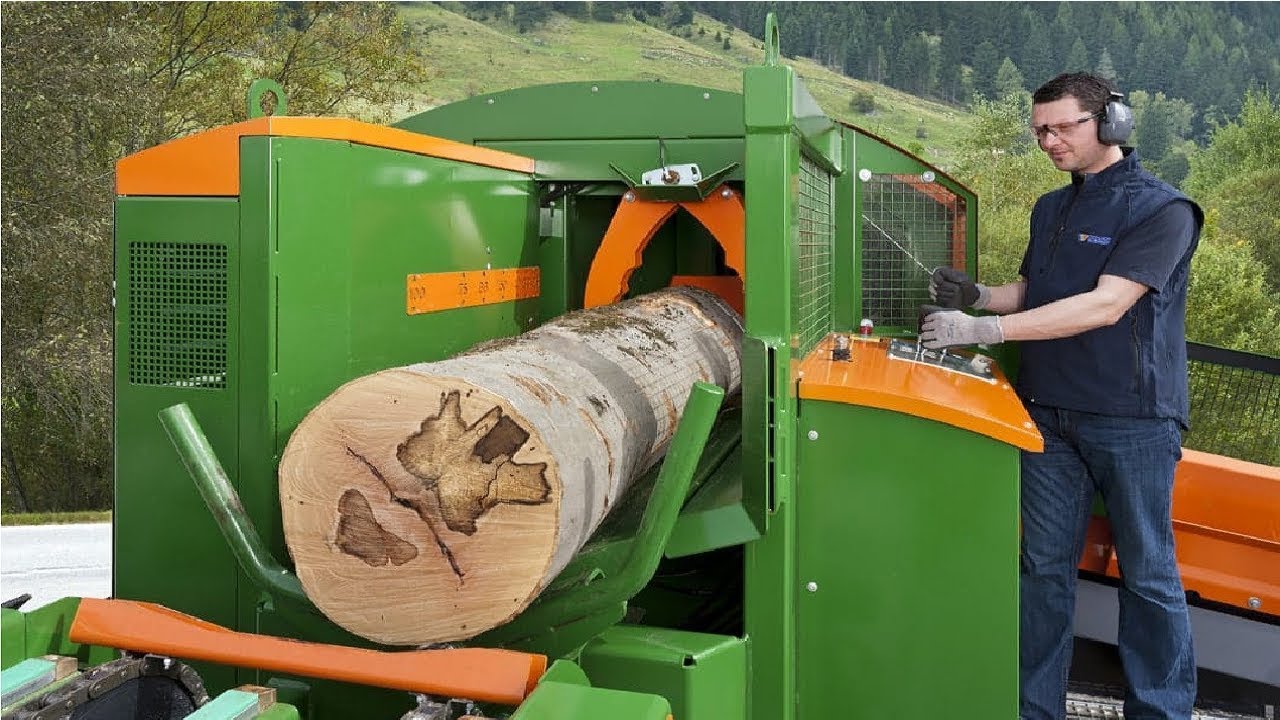 Modern Extreme Firewood Wood Processing Machine, Fastest ChainSaw Wood ...