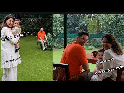 Parineeti Chopra Raghav chadha with son Neer Chaddha playing at park 