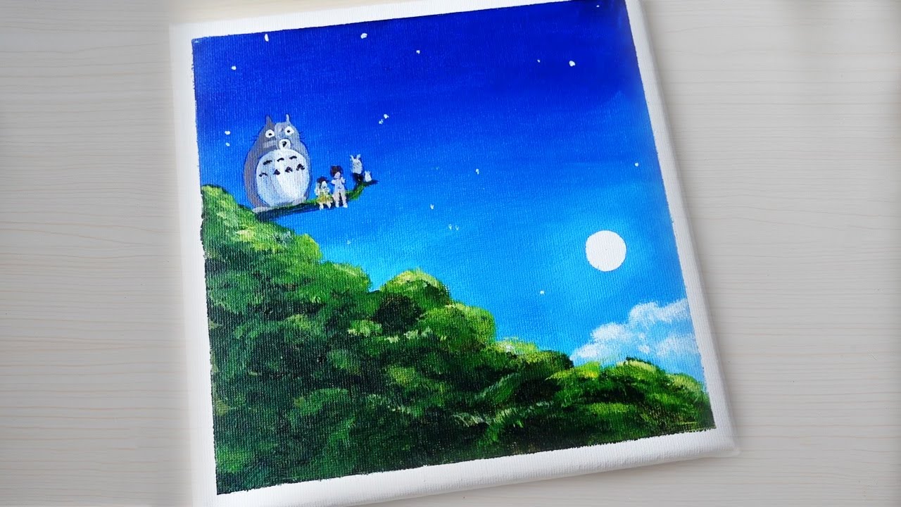 I paint Totoro with acrylic paint #089 | Simple Drawing Step by Step ...