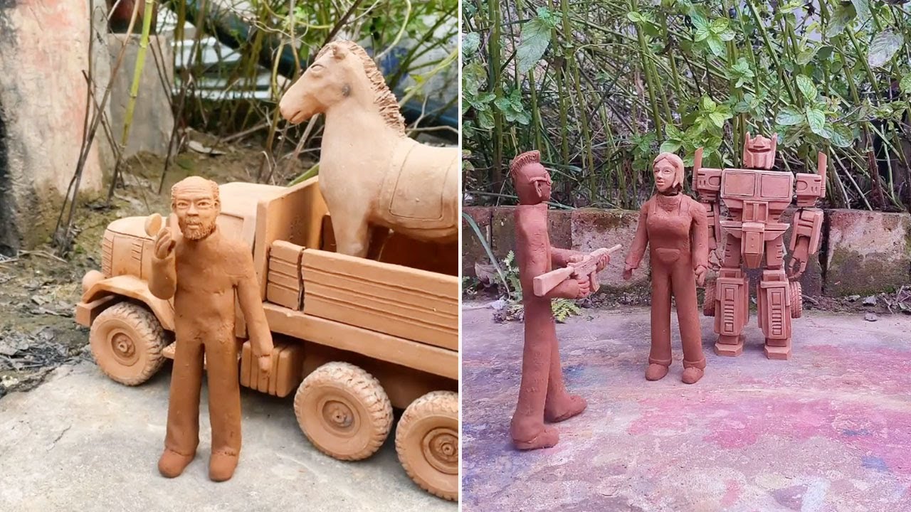 Collection Of Funny Clay Cartoon Videos. Clay Doll. Small Mud Theater ...