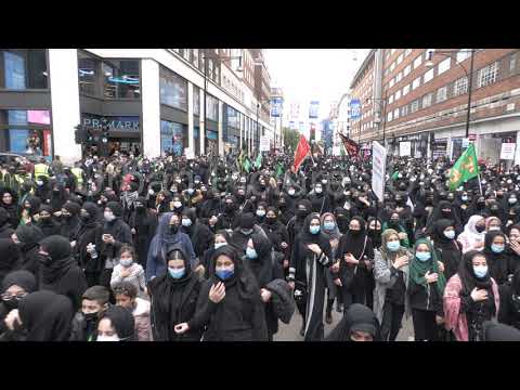 Huge crowd marches through London to mark Day of Ashura despite social distancing restrictions