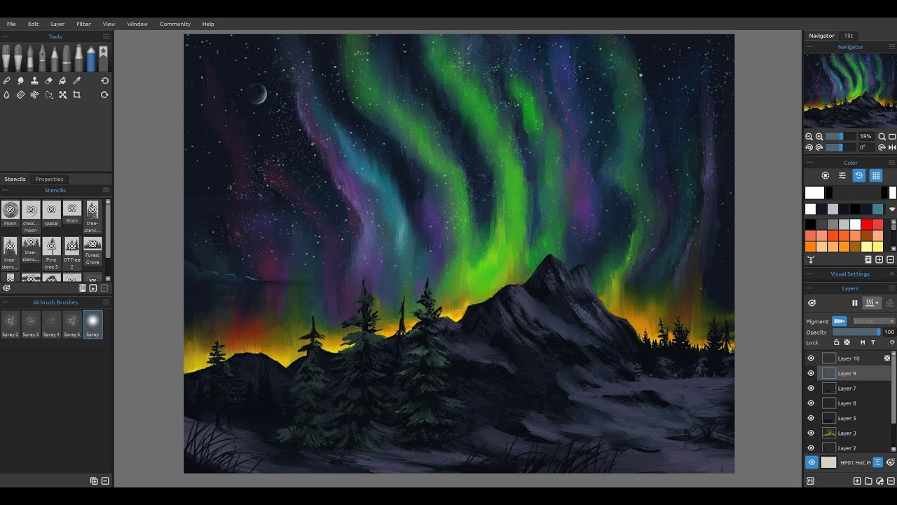 Painting the Northern Lights: A Beginner-Friendly Digital Painting for ...