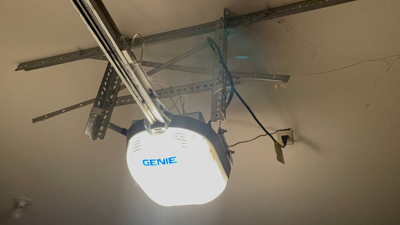 Genie Excellerater on a 16x7 Windsor Garage Door - YouTube