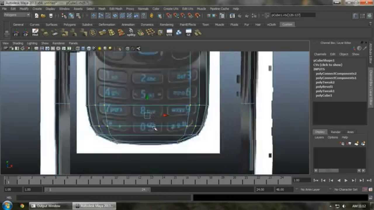 Maya Modeling cell phone - YouTube