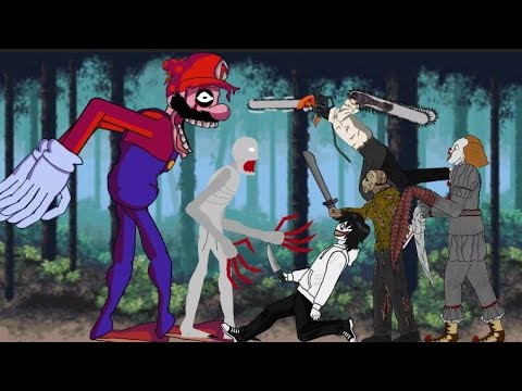 Mario EXE Scp 096 VS Jason Voorhees Jeff the killer Pennywise Chainsaw ...