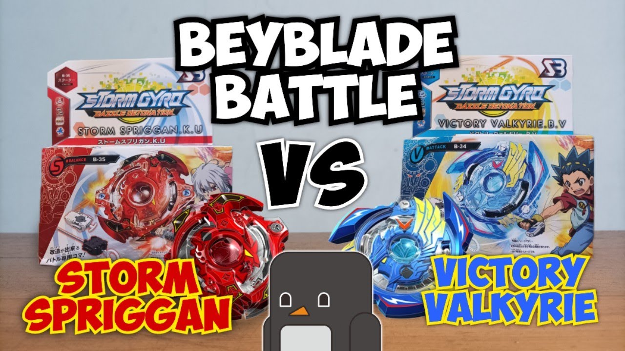 FAKE VICTORY VALKYRIE VS FAKE STORM SPRIGGAN!! | BEYBLADE BATTLE ...