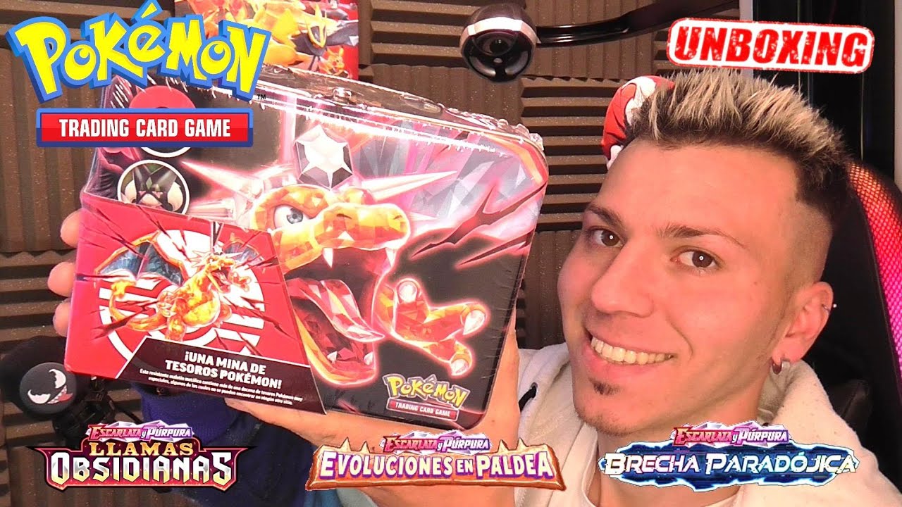 Abro cofre coleccionista Charizard Paldea - YouTube