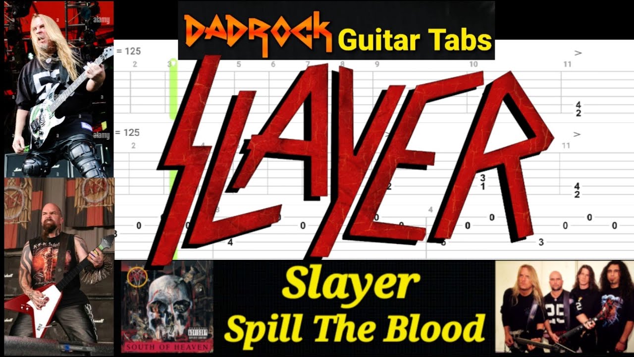 Spill The Blood - Slayer - Guitar + Bass TABS Lesson - YouTube