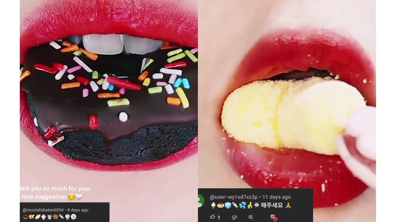 ASMR Eating Emoji Food (Viewer's Request)mix CR By@Moon ASMR 222 CR By ...