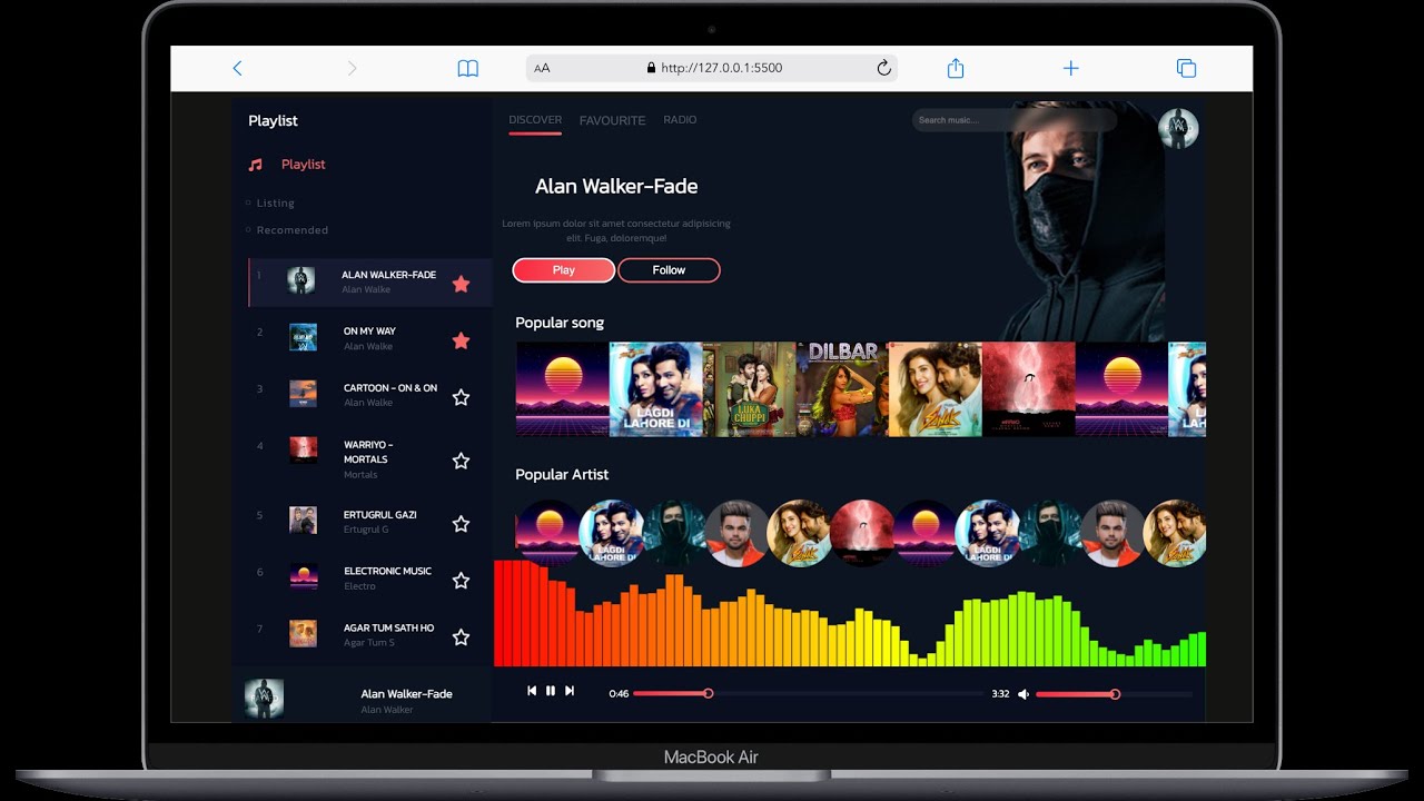 Web application Media Player developed in Pure Javascript, HTML, and ...