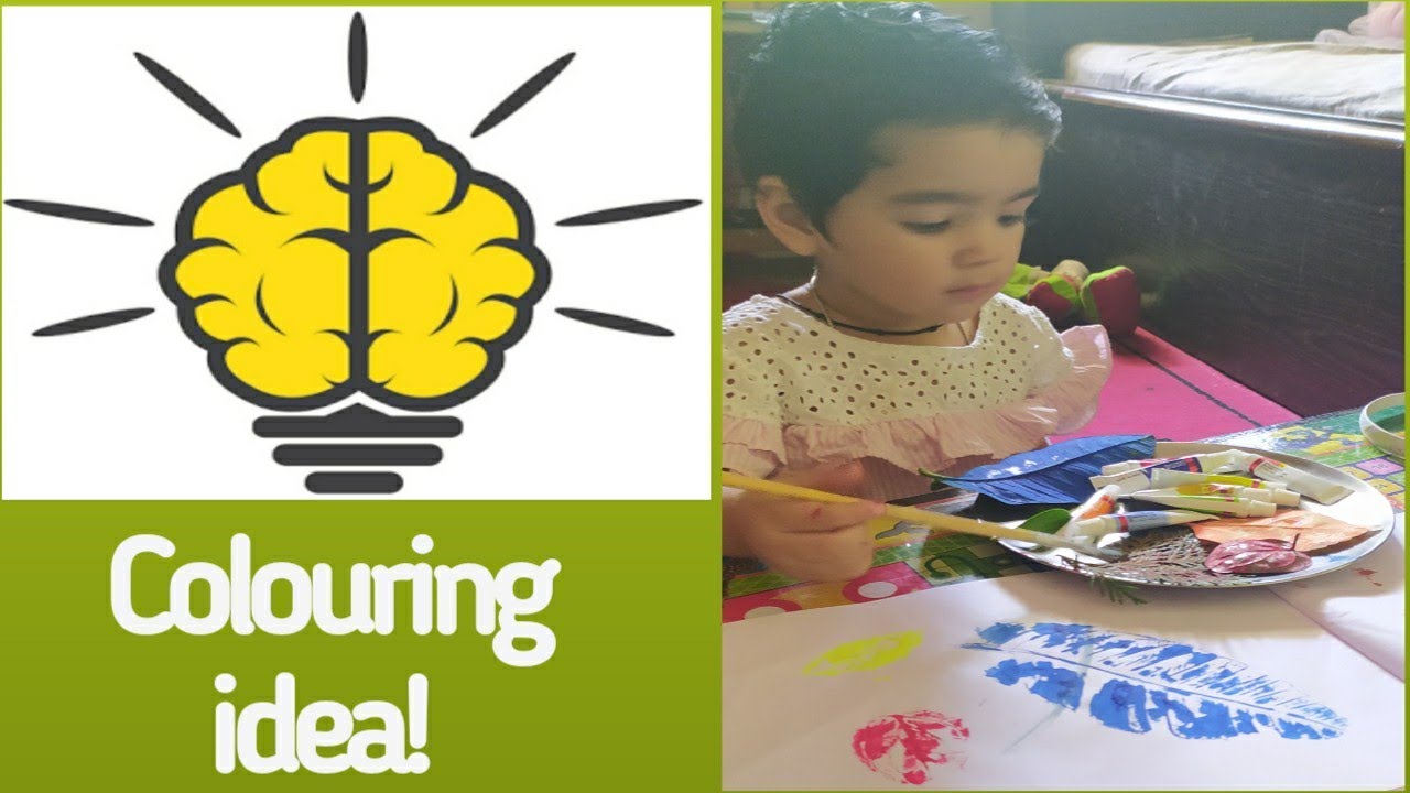 Colours | Colouring Ideas for kids with fun | Part 1| Leaf painting ...