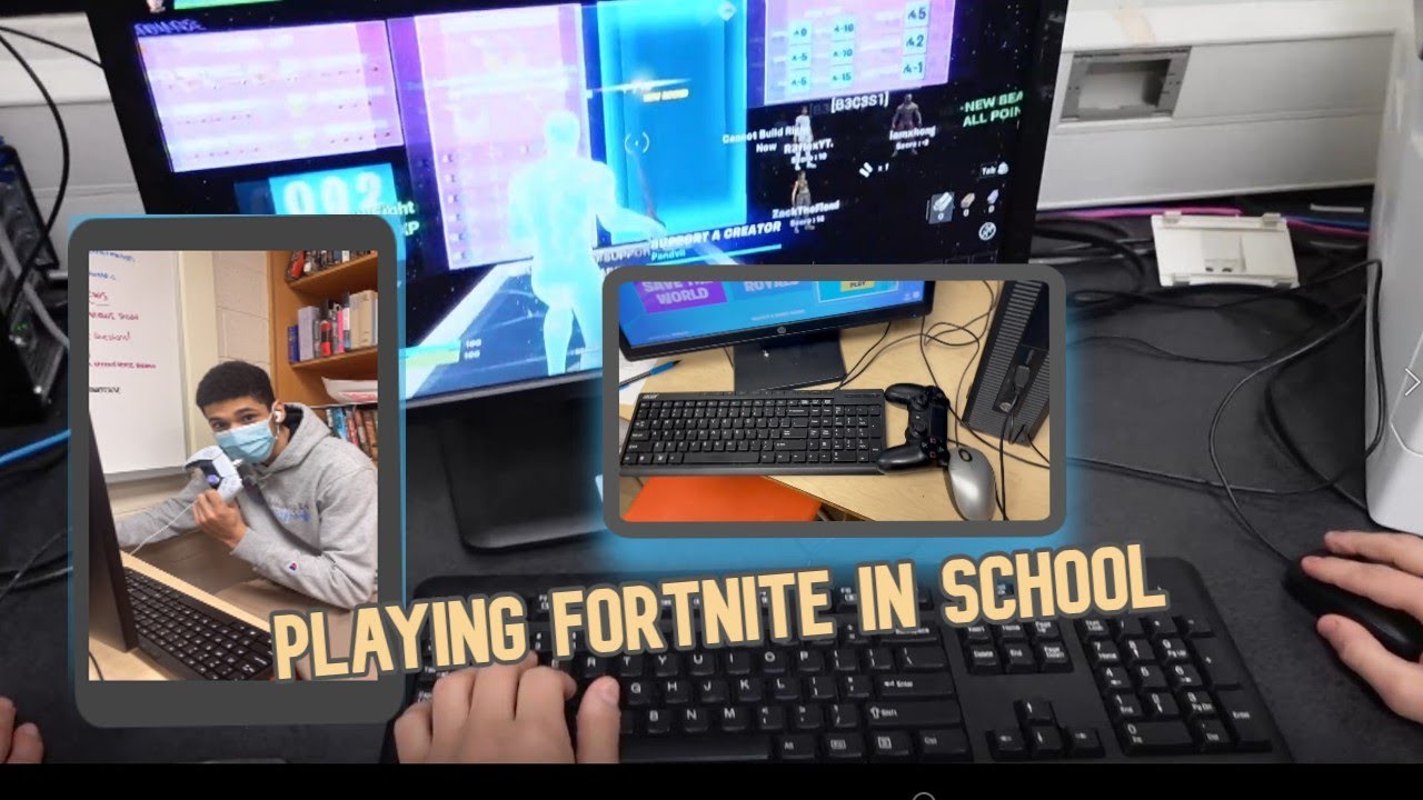 Playing fortnite in school - YouTube