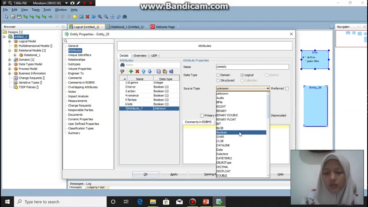 Membangun ERD menggunakan SQL data modeler|Tiket Bioskop - YouTube