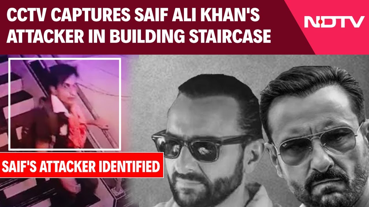Saif Ali Khan Attacked | CCTV Captures Saif Ali Khan's Attacker in Building Staircase - YouTube