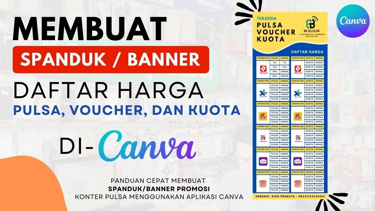 [New] FREE Membuat SPANDUK BANNER KONTER Daftar Harga PULSA, VOUCHER ...