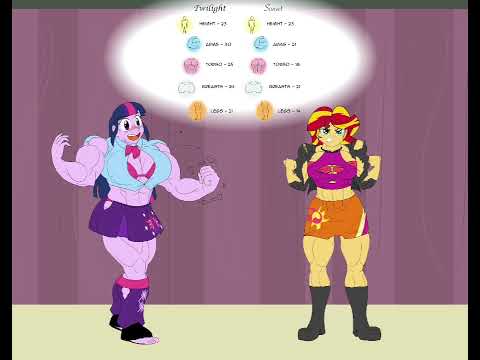 Twilight sparkle and sunset shimmer muscle growth 