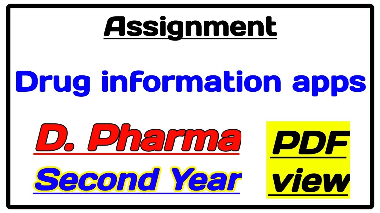 Drug information apps assignment - YouTube