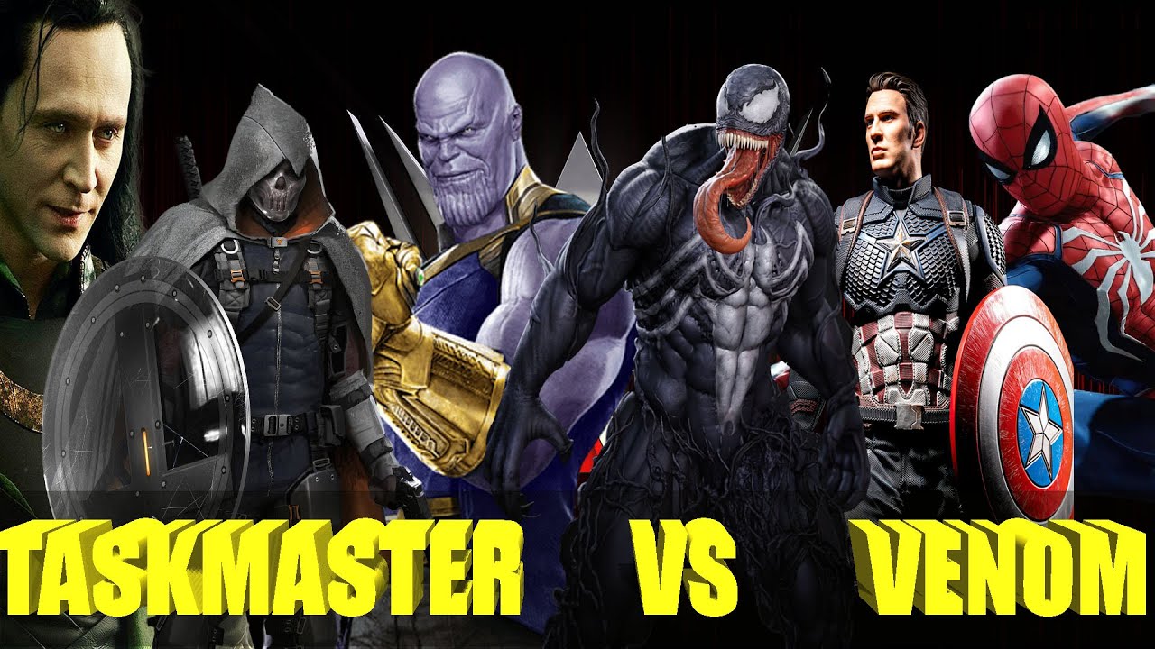 Marvel Spiderman, Venom & Captain VS Taskmaster , Loki & Thanos 3 on 3 ...