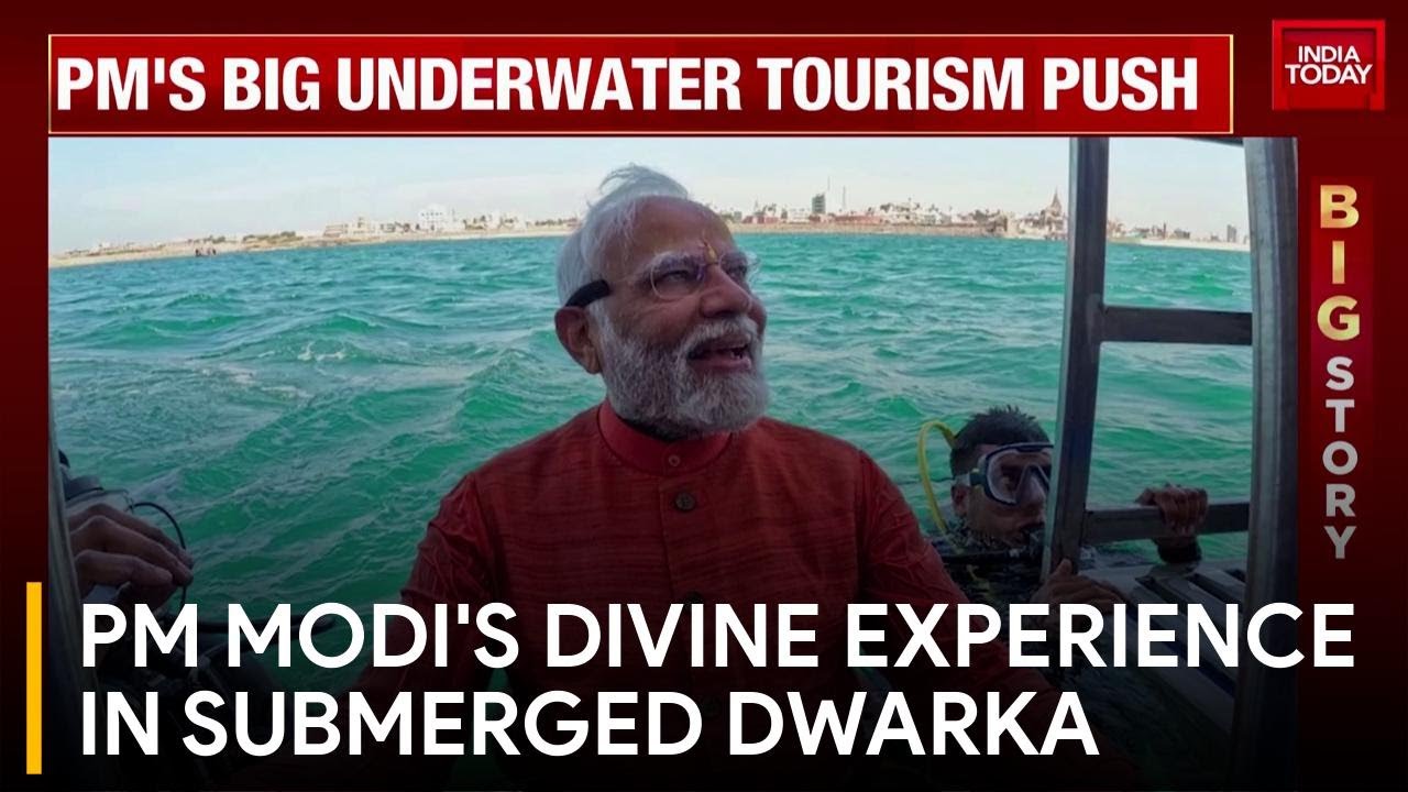 Prime Minister Narendra Modi's Underwater Prayer at Submerged Dwarka ...