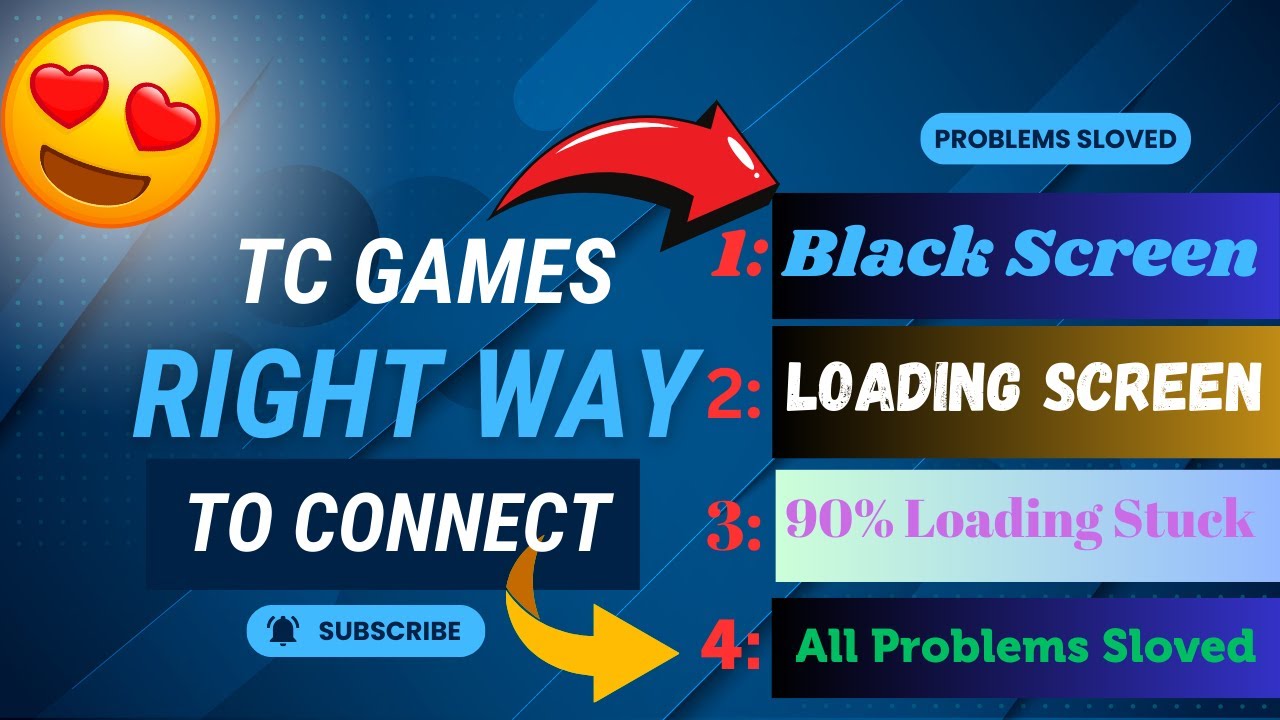 Right & New Method To Connect TC Games | Black Screen & All Problems ...