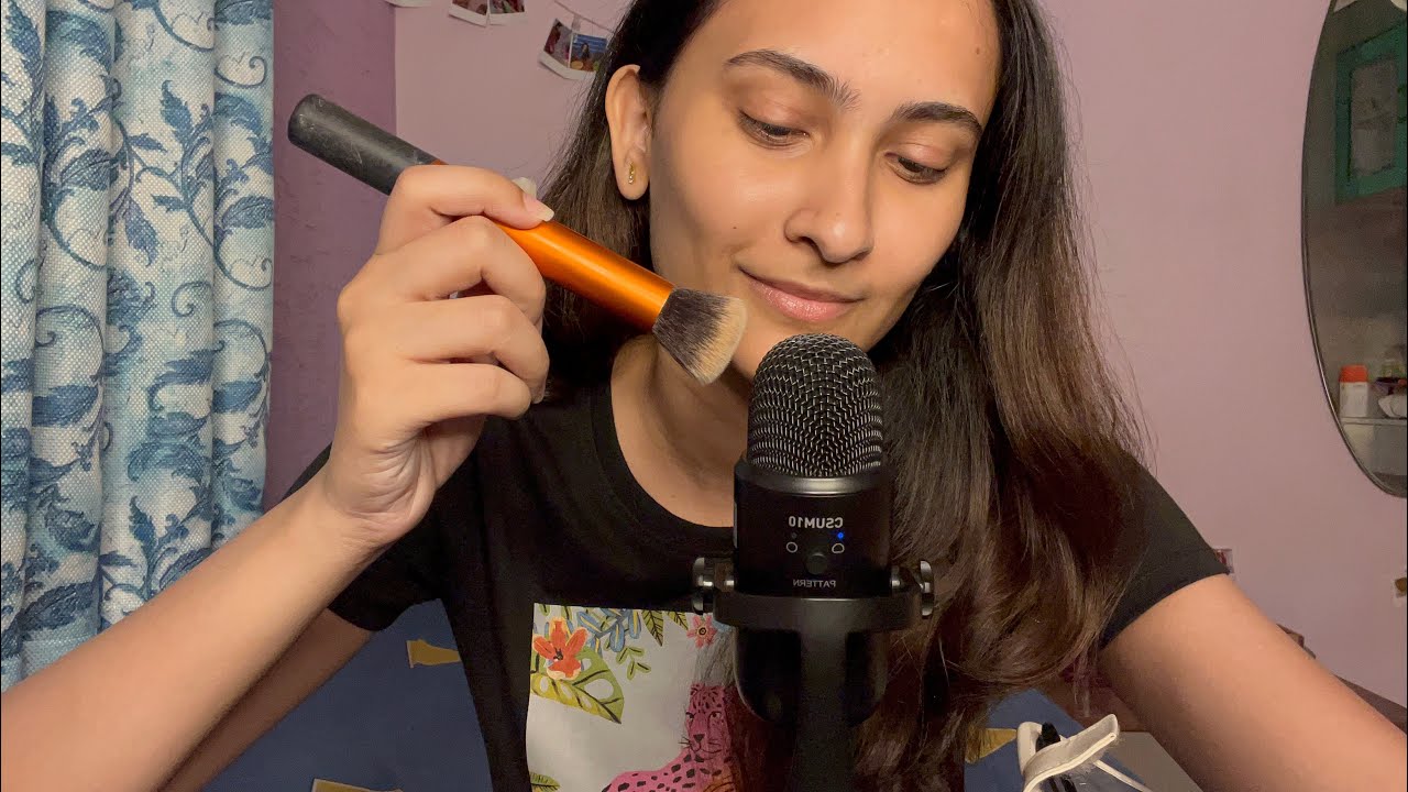 ASMR Mic Brushing & Whispering | Very relaxing ASMR - YouTube