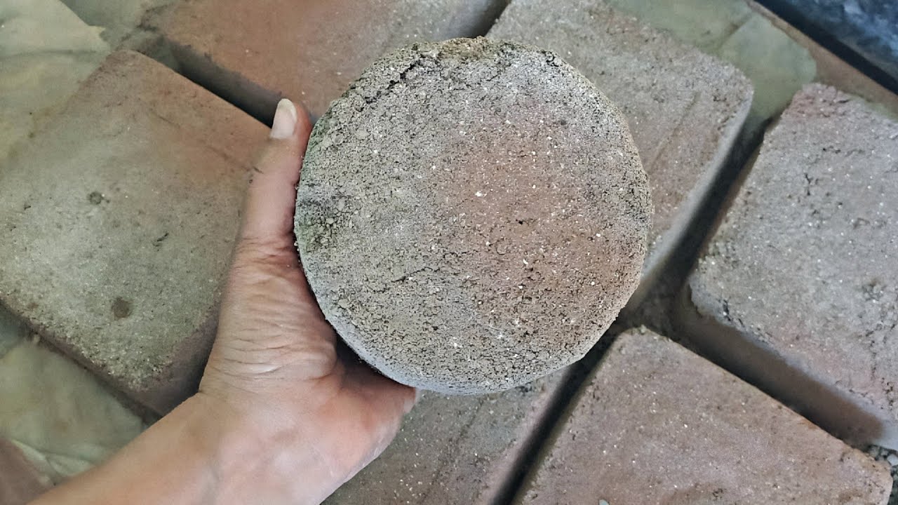 Gritty Sand Cement dirt shapes crumbling on floor - YouTube