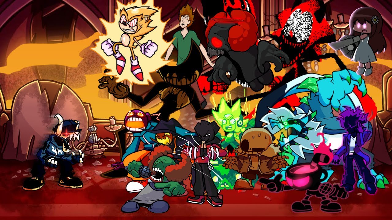 Fnf mega Mashup : genocide x more - YouTube