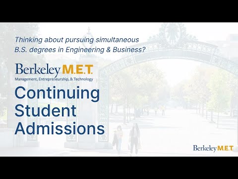 Berkeley M.E.T. Continuing Student Admissions Info Session - YouTube