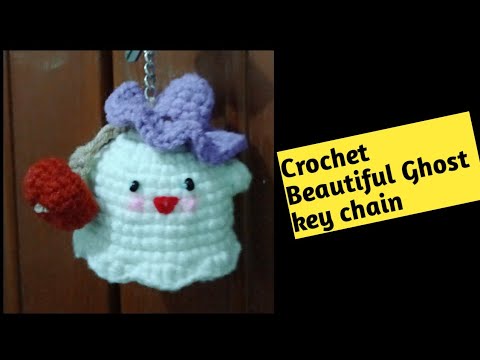 How to Crochet Beautiful Ghost || Halloween Ghosts with pumpkins key ...