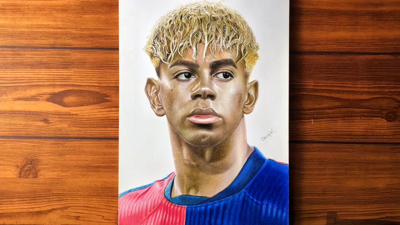 Drawing lamine yamal - YouTube