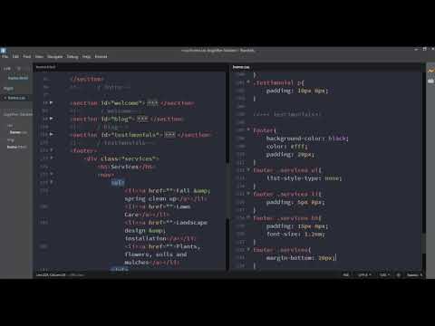 CSS code for the footer ( Home page - Create a website from scratch - My Garden - Part 8 )
